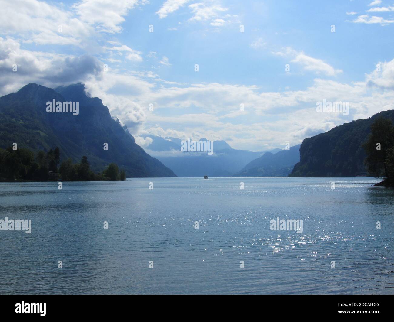 Walensee is one of the most beautifully lakes in the swiss alps. Weesen ...