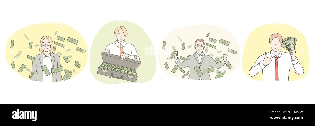 Making profit, success, rich people, high salary, businessman concept ...