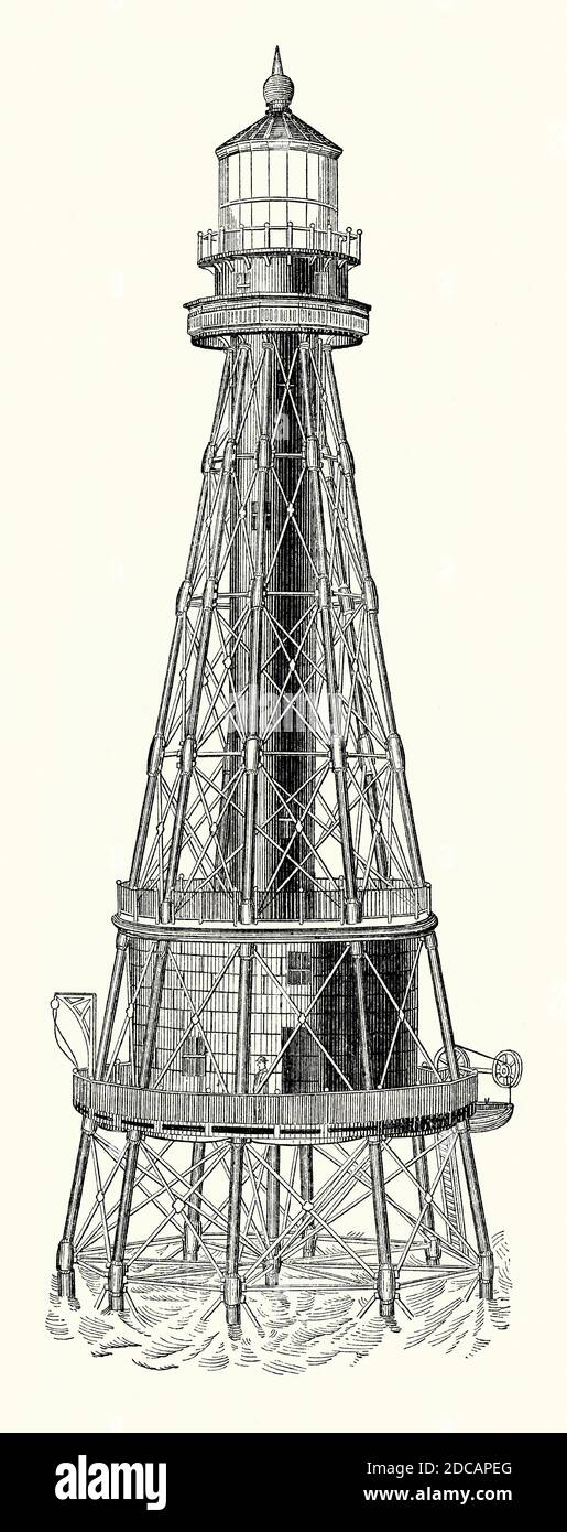 An old engraving of the Trinity Shoal Light was a planned lighthouse ...