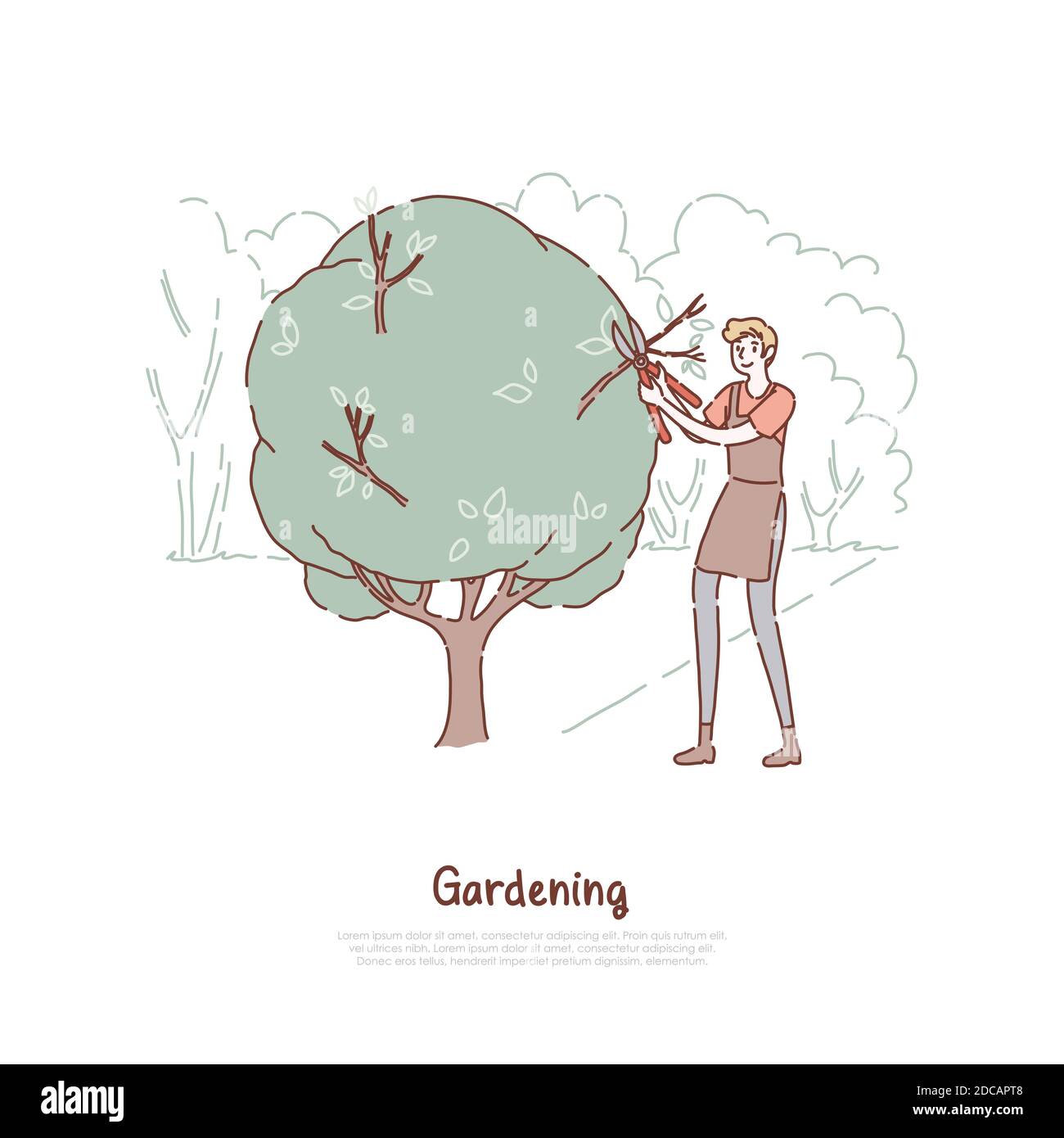 Man pruning Stock Vector Images - Alamy