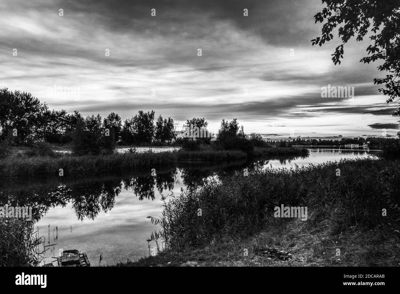 Sunset time on coast Black and White Stock Photos & Images - Alamy