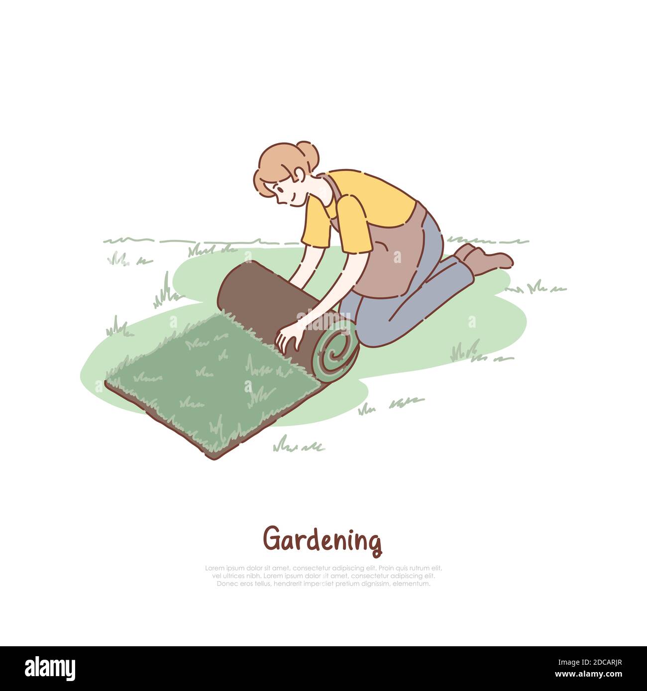 Landscaping installation Stock Vector Images - Alamy