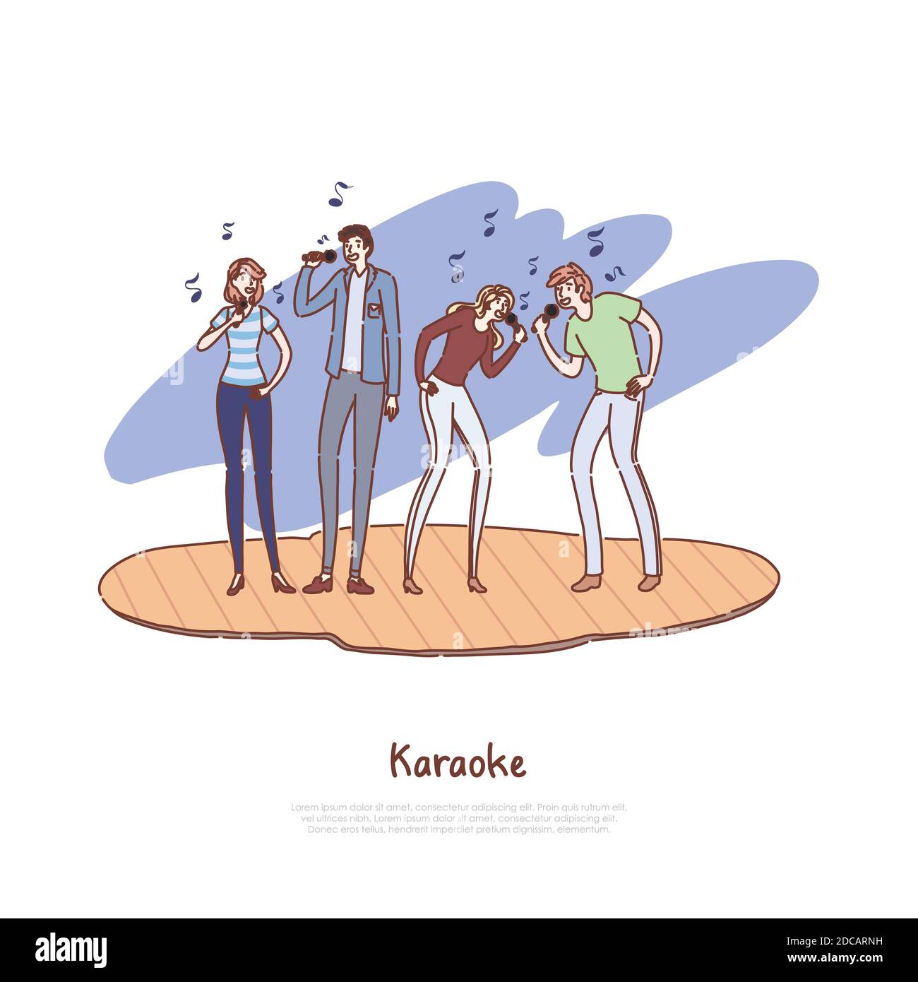 Group of women singing microphones Stock Vector Images - Alamy