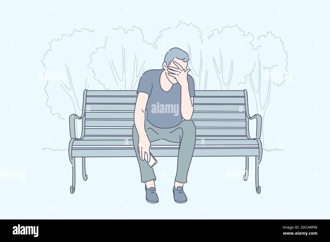 Sad bench Stock Vector Images - Alamy