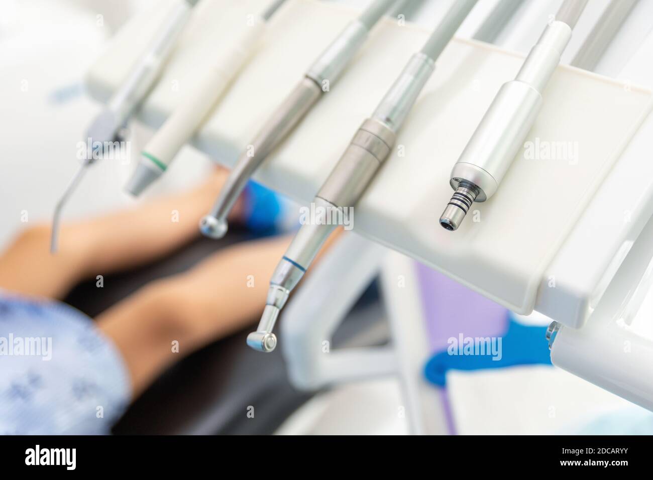Dental instrument in stomatology clinic. Compressed air irrigation ...