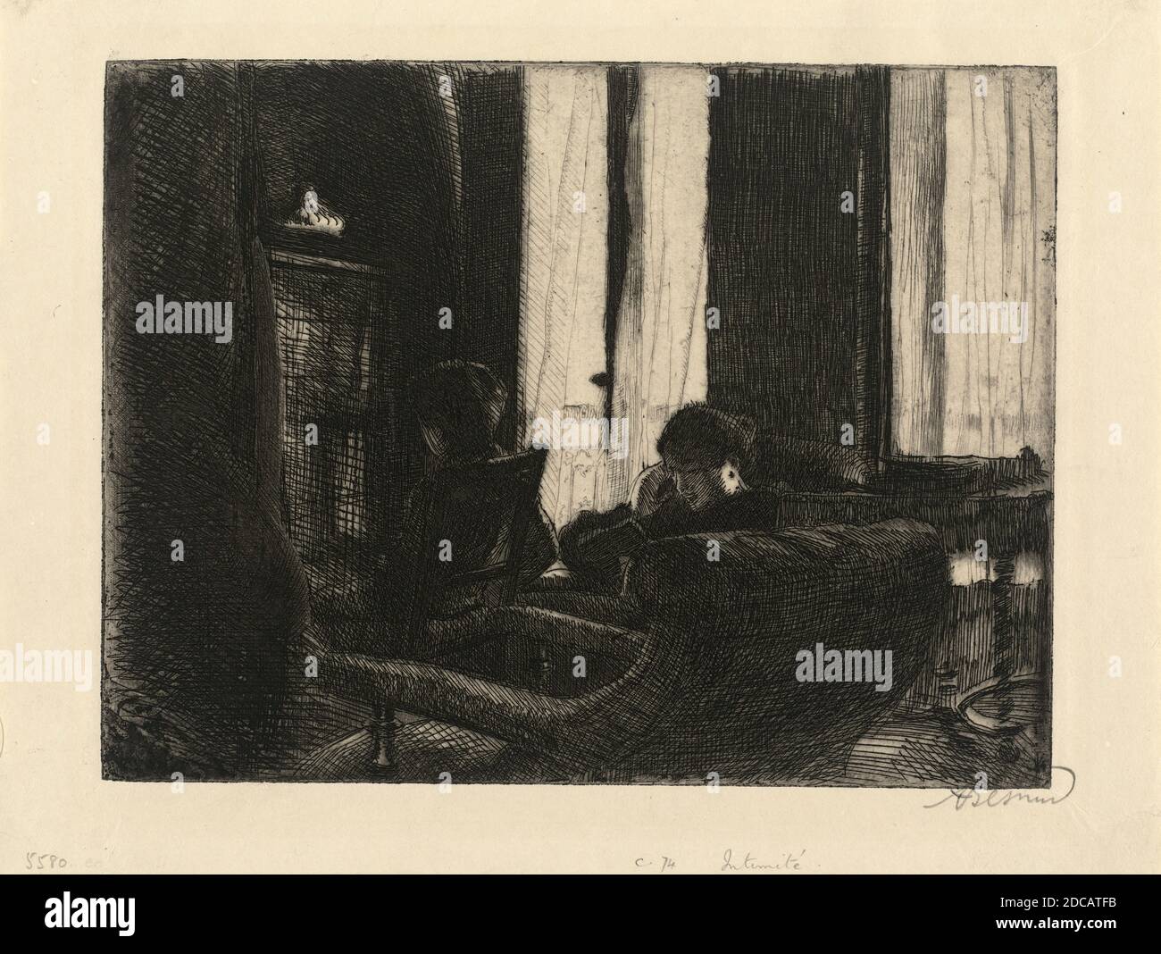 Albert Besnard, (artist), French, 1849 - 1934, Intimacy (Intimité ...