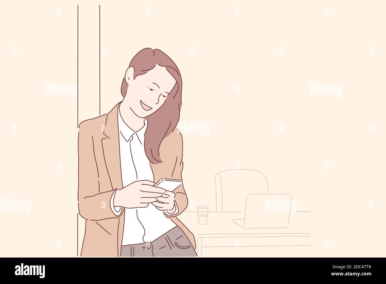 Office Distracted From Work Personal Stock Vector Images Alamy