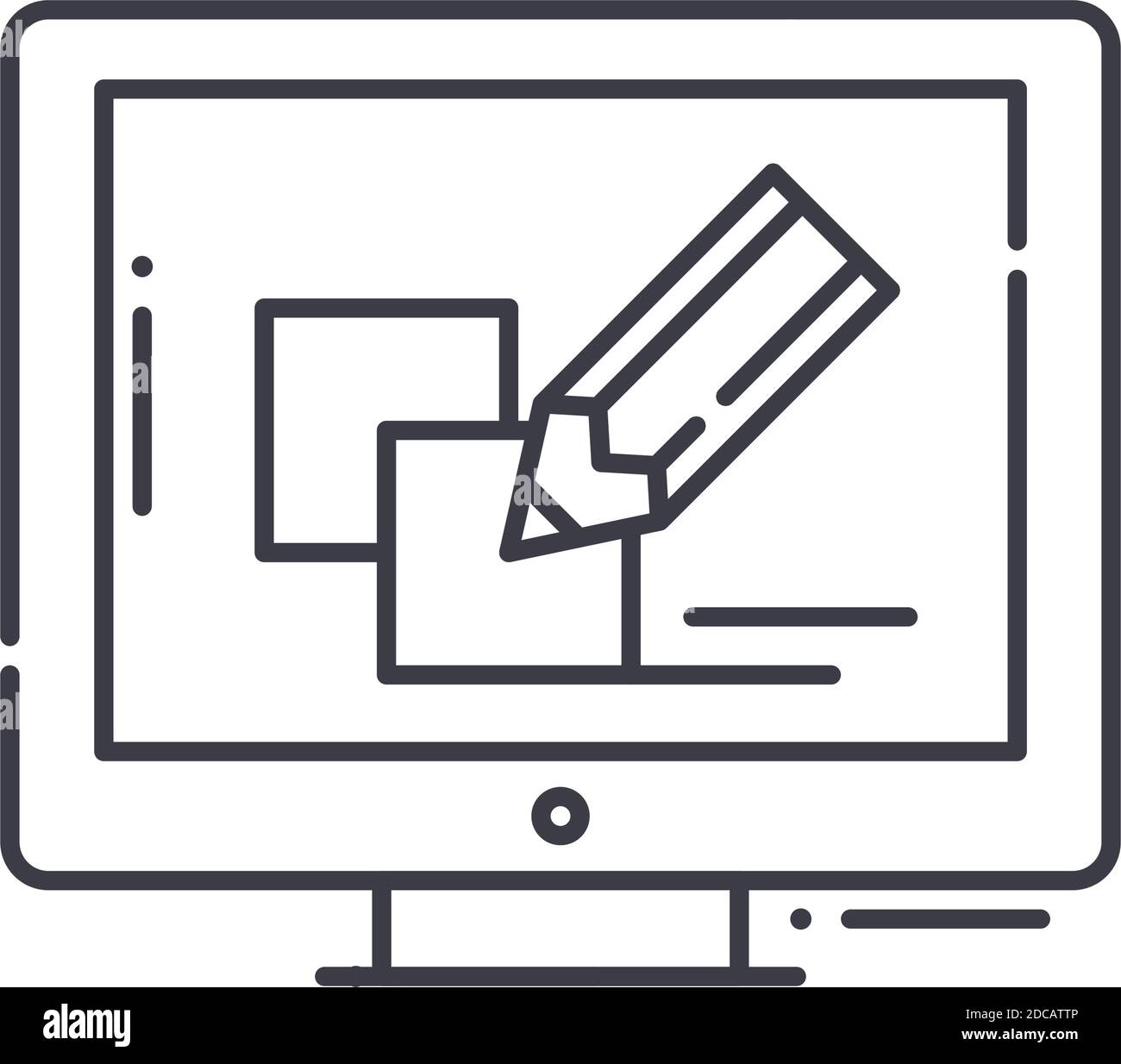 Digital design project icon, linear isolated illustration, thin line ...