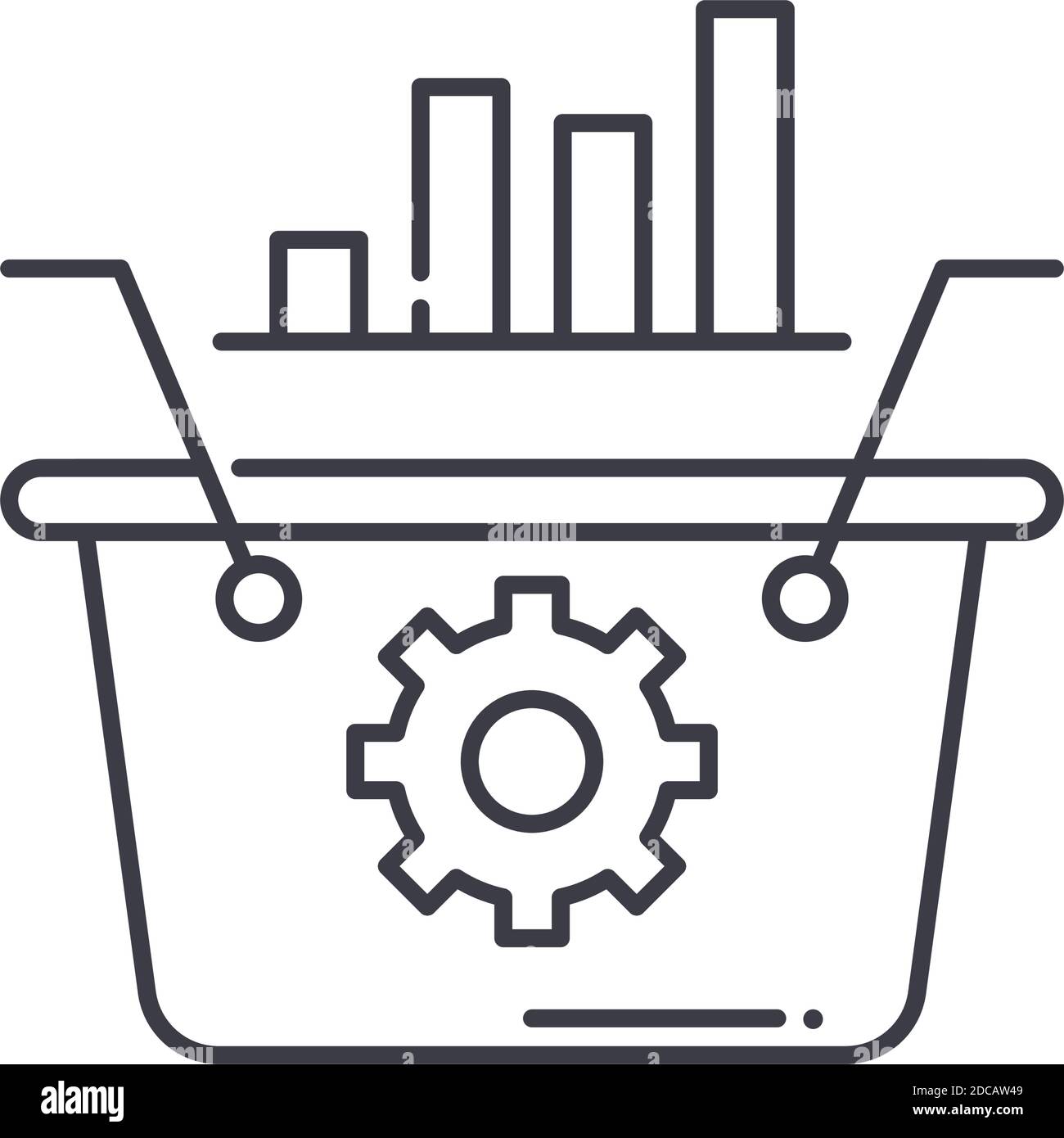 Demand analysis icon, linear isolated illustration, thin line vector ...