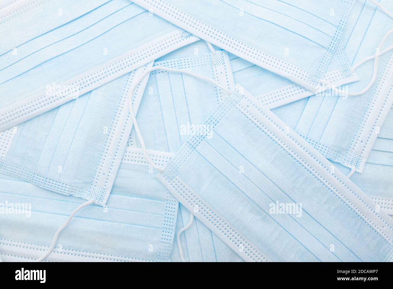 Top view blue surgical masks hi-res stock photography and images - Alamy