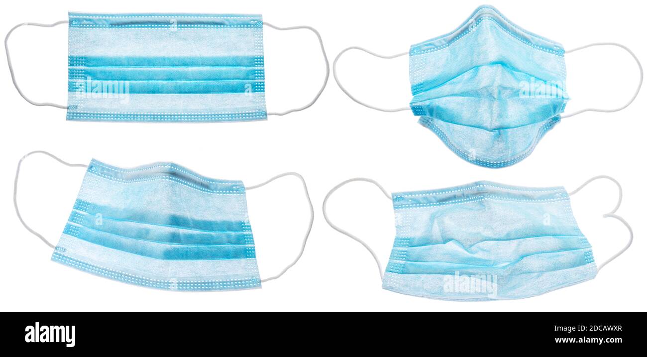 Medical masks isolated on white background. A persistent attribute of ...