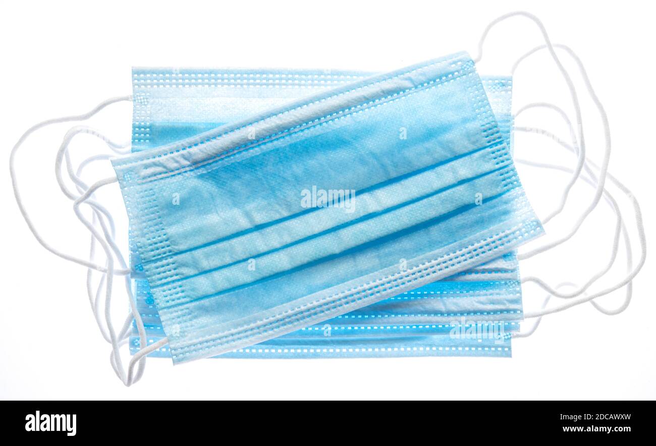 Medical masks isolated on white background. A persistent attribute of ...