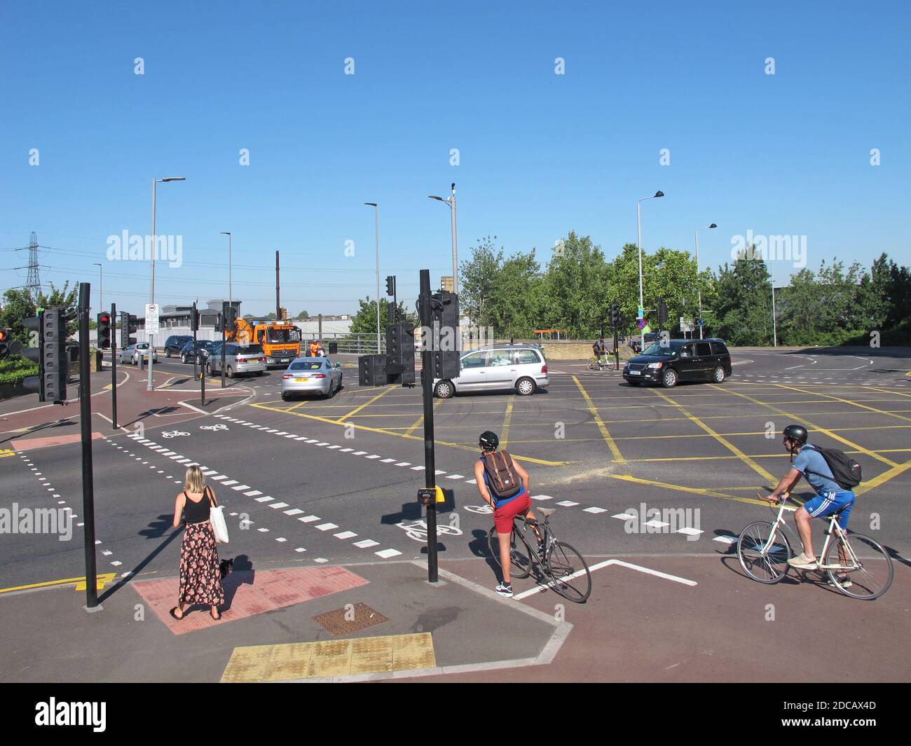 London, UK. The newly remodelled junction of Lea Bridge Road and Orient ...