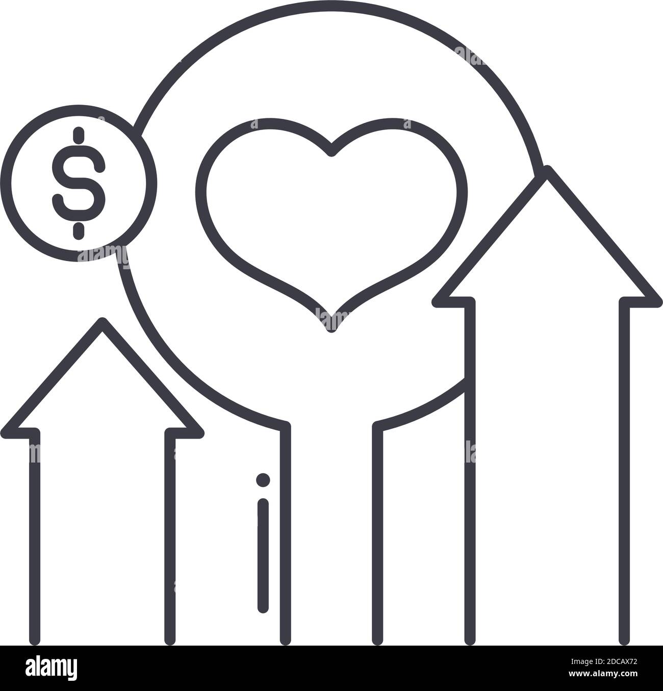 Demand analysis image icon, linear isolated illustration, thin line ...