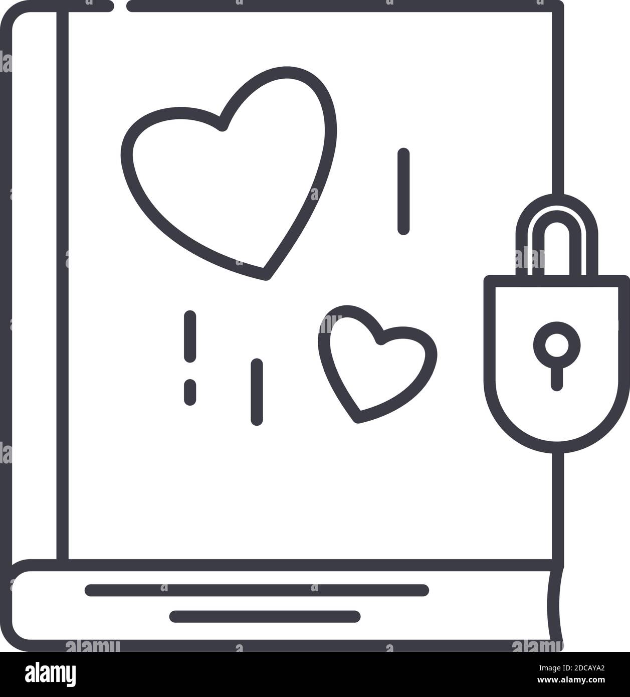 Diary icon, linear isolated illustration, thin line vector, web design ...