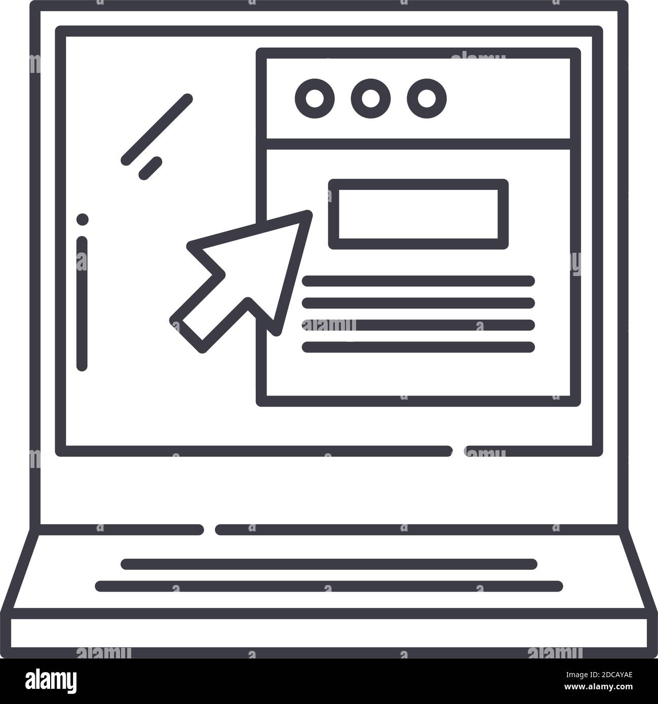 Digital banner icon, linear isolated illustration, thin line vector ...