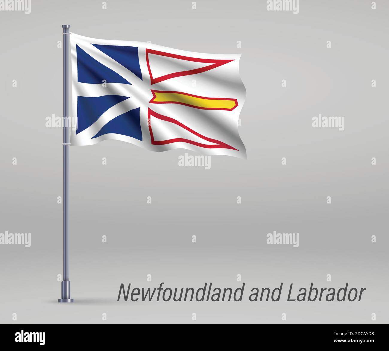 Waving flag of Newfoundland and Labrador - province of Canada on ...