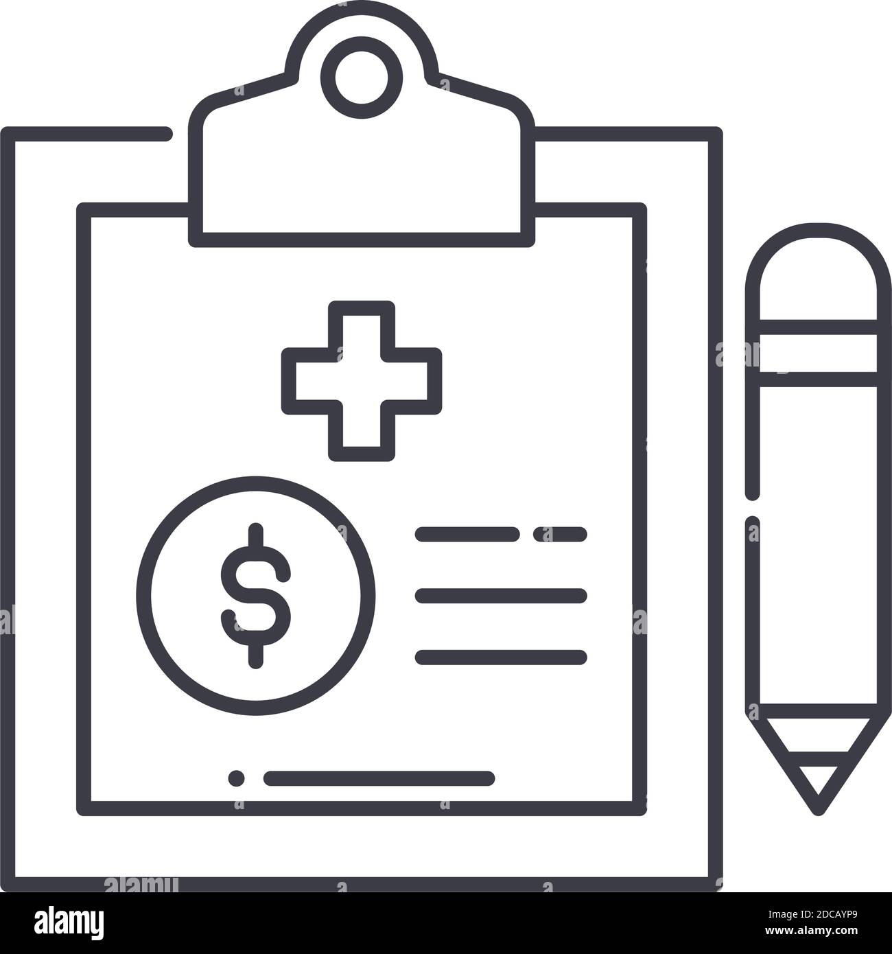 Debit entry icon, linear isolated illustration, thin line vector, web ...