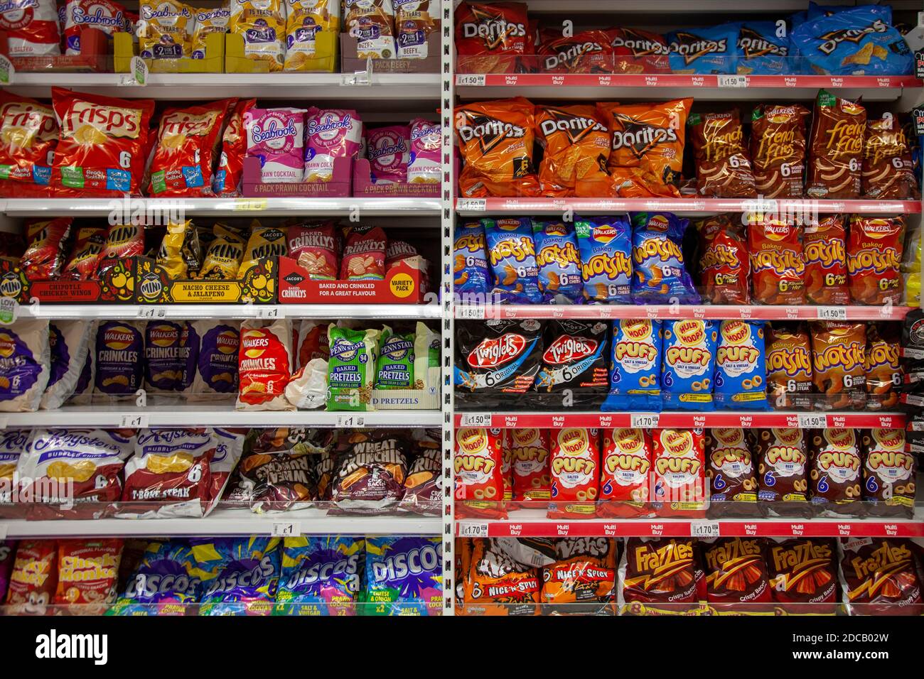 Multi Buy Crisps and Asda, Batteresa - London UK Stock Photo - Alamy