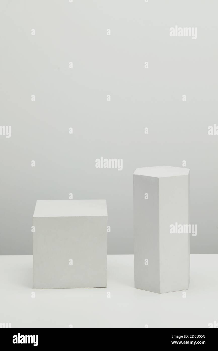 The realistic detailed white basic shapes set isolated on white ...