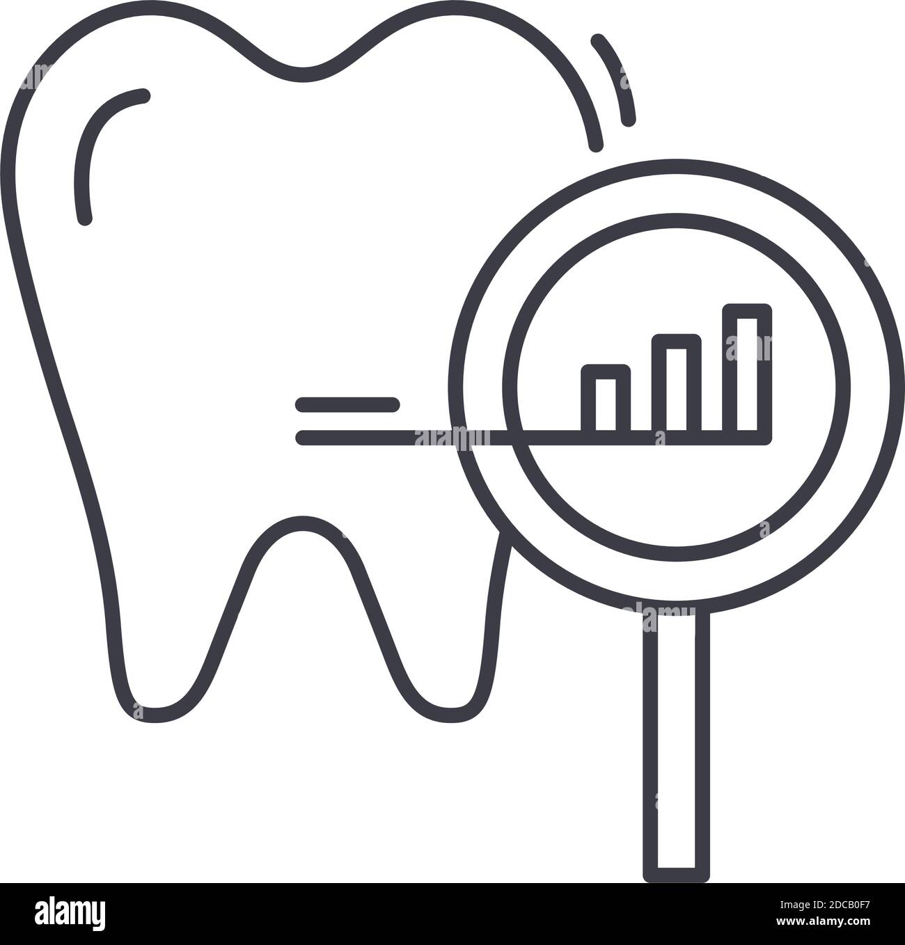 Decayed tooth icon, linear isolated illustration, thin line vector, web ...