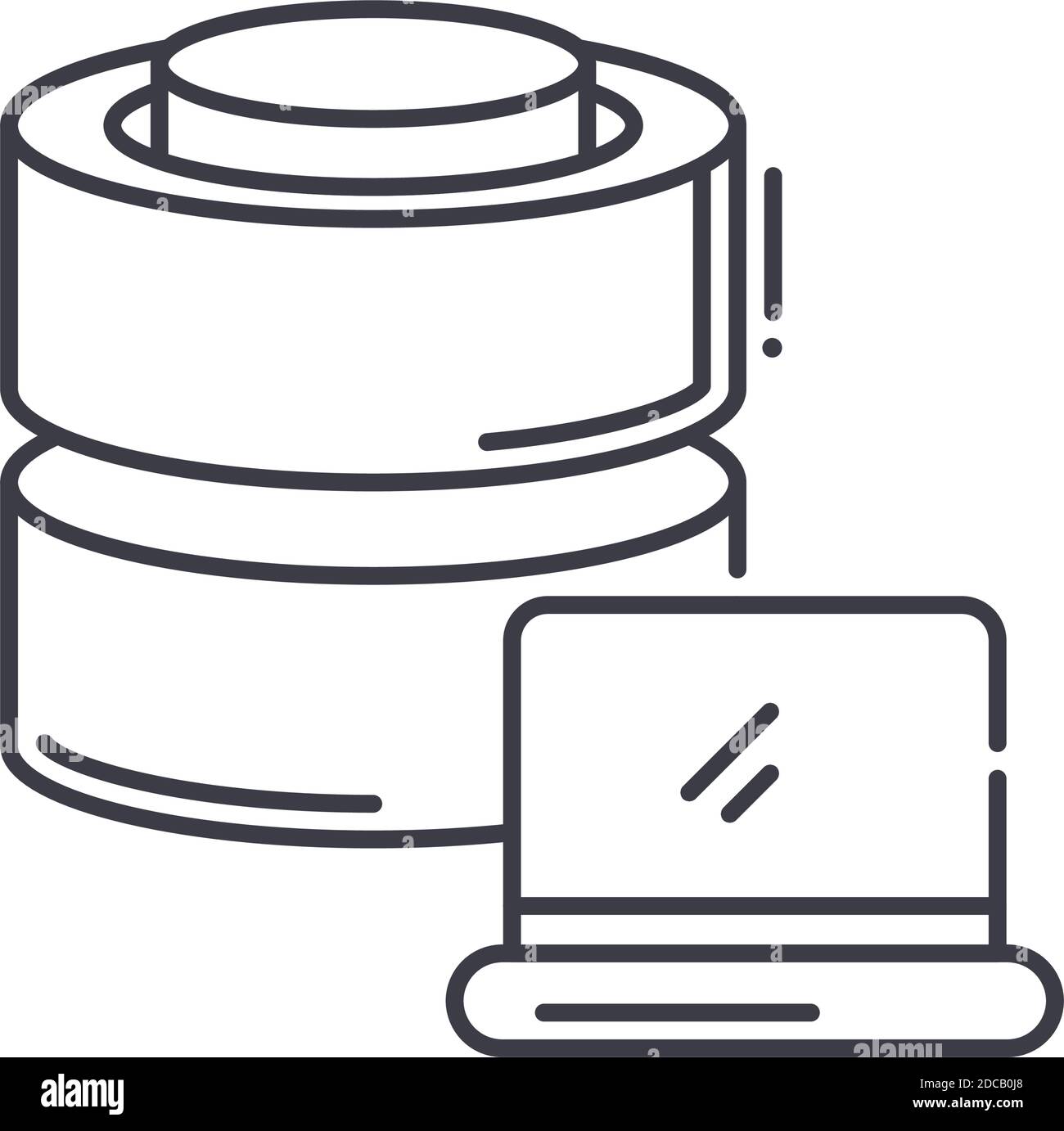 Database icon, linear isolated illustration, thin line vector, web design sign, outline concept ...