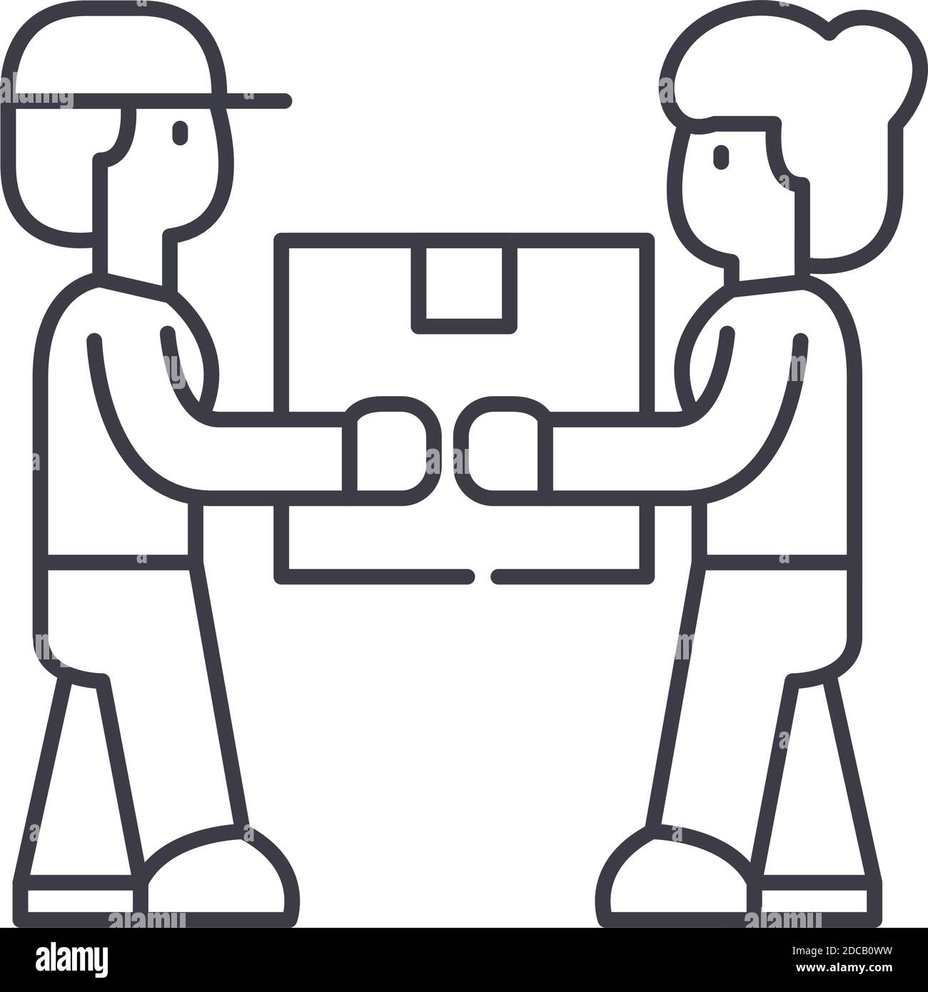 Delivery icon, linear isolated illustration, thin line vector, web ...