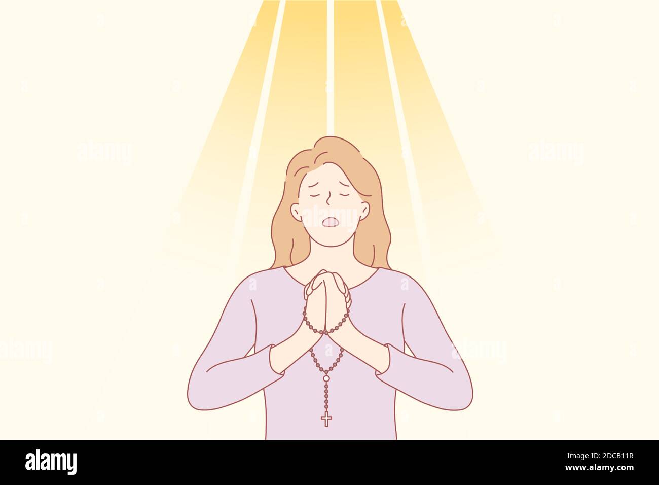 Praying, religion, christianity concept. Young desperate religious ...