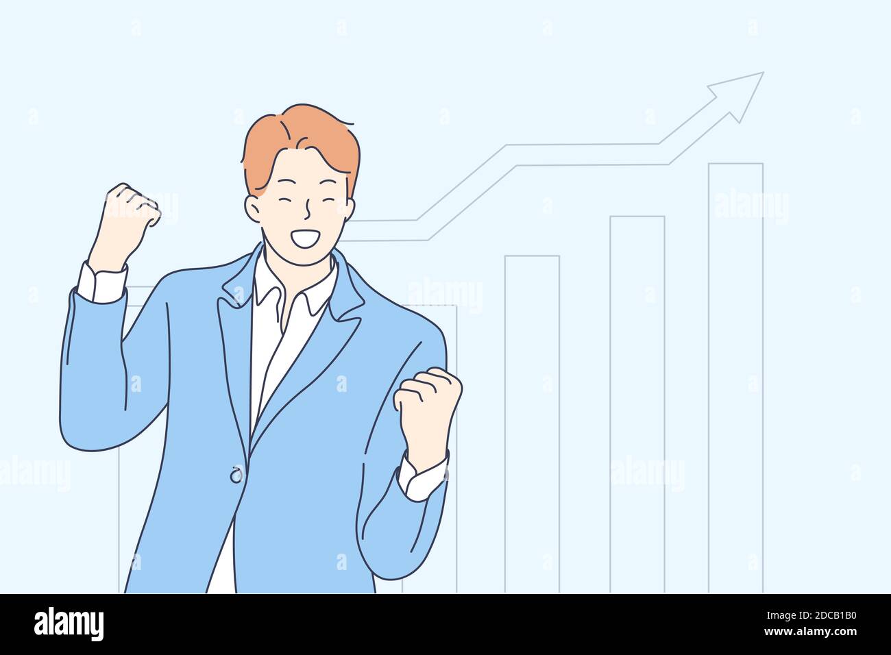 Statistics,business, success, goal achievement, celebration concept ...