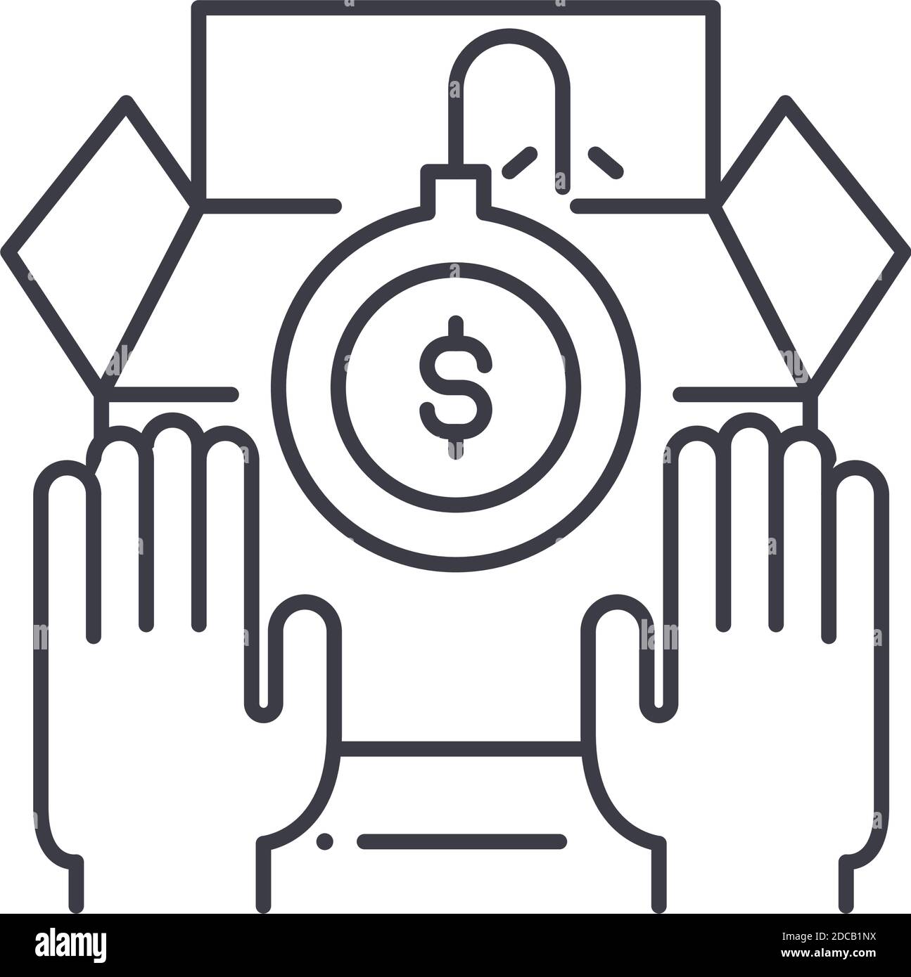 Deficit icon, linear isolated illustration, thin line vector, web design sign, outline concept ...