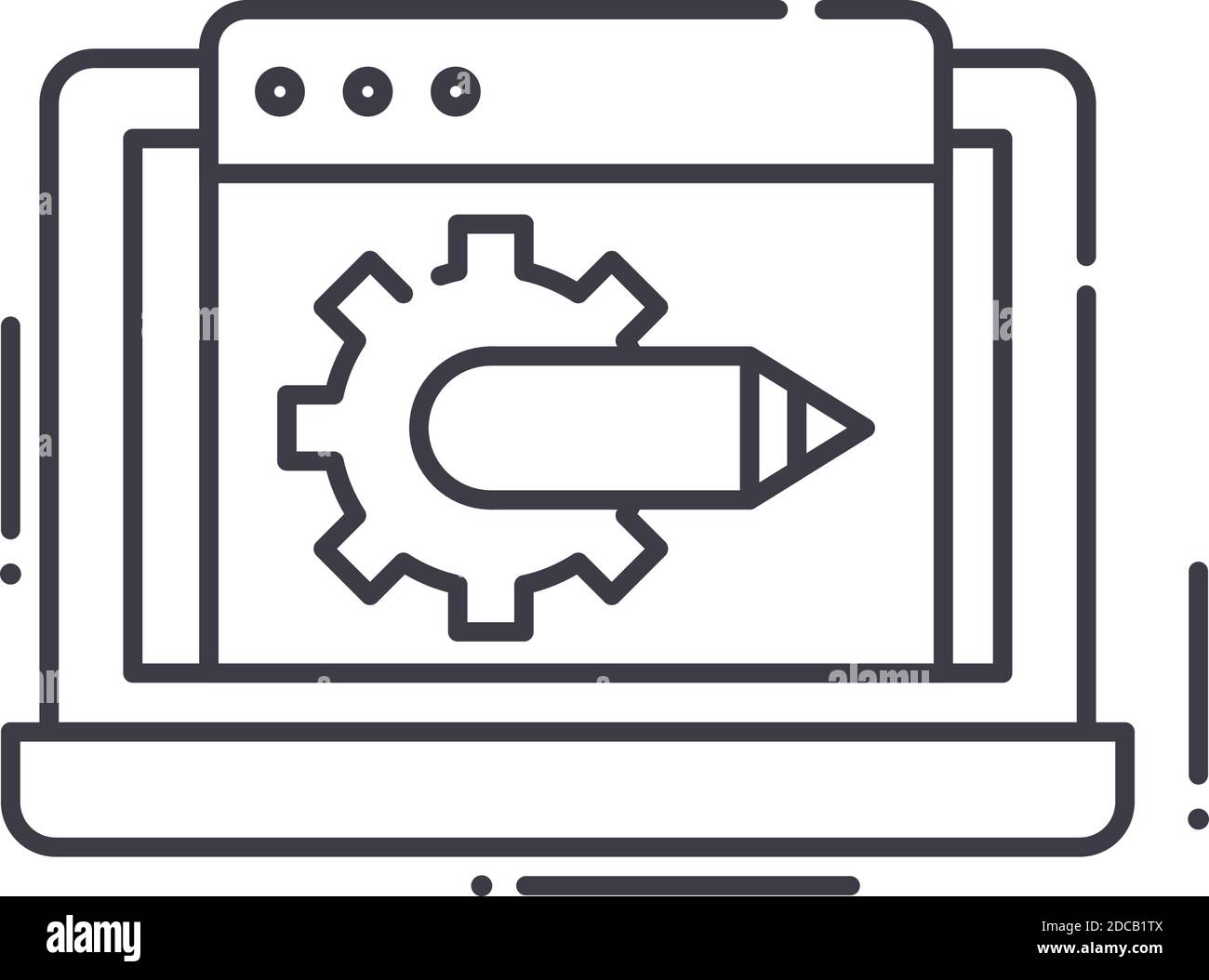 Developing solutions icon, linear isolated illustration, thin line ...