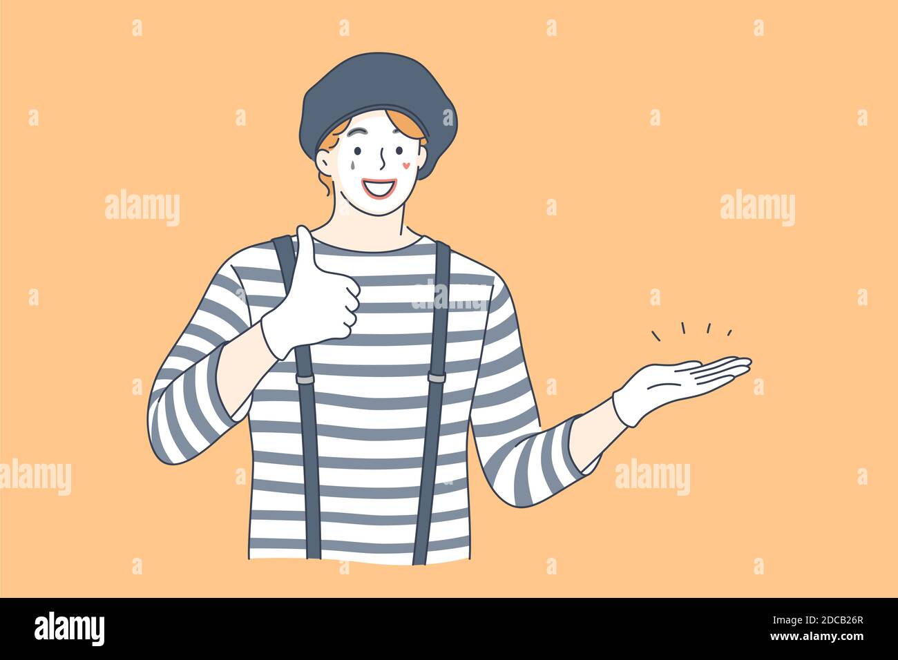 Emotion, face, expression, approval, positivity, mime concept. Young ...