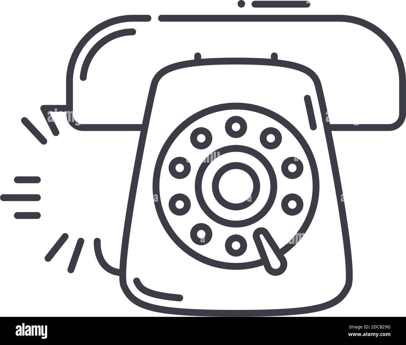 Dial phone icon, linear isolated illustration, thin line vector, web ...