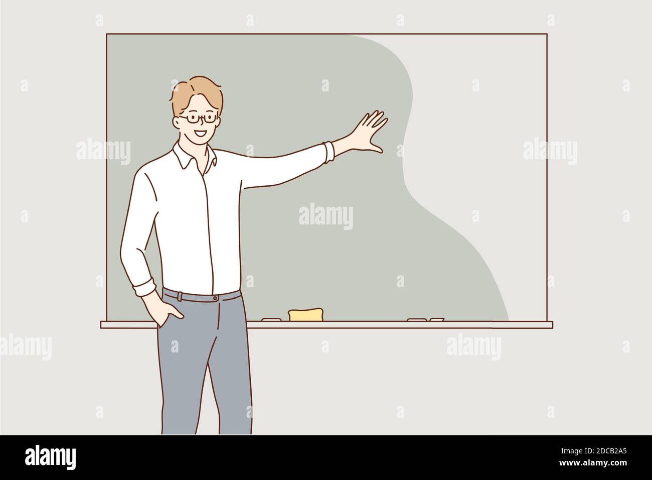 Business education cartoon showing professor hi-res stock photography ...