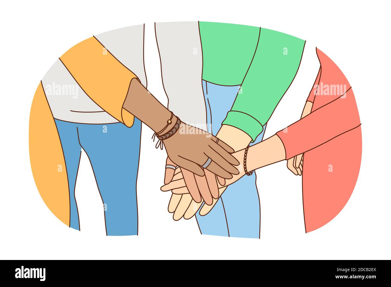 Friendship, business, teamwork, leadership, partnership concept. Group ...