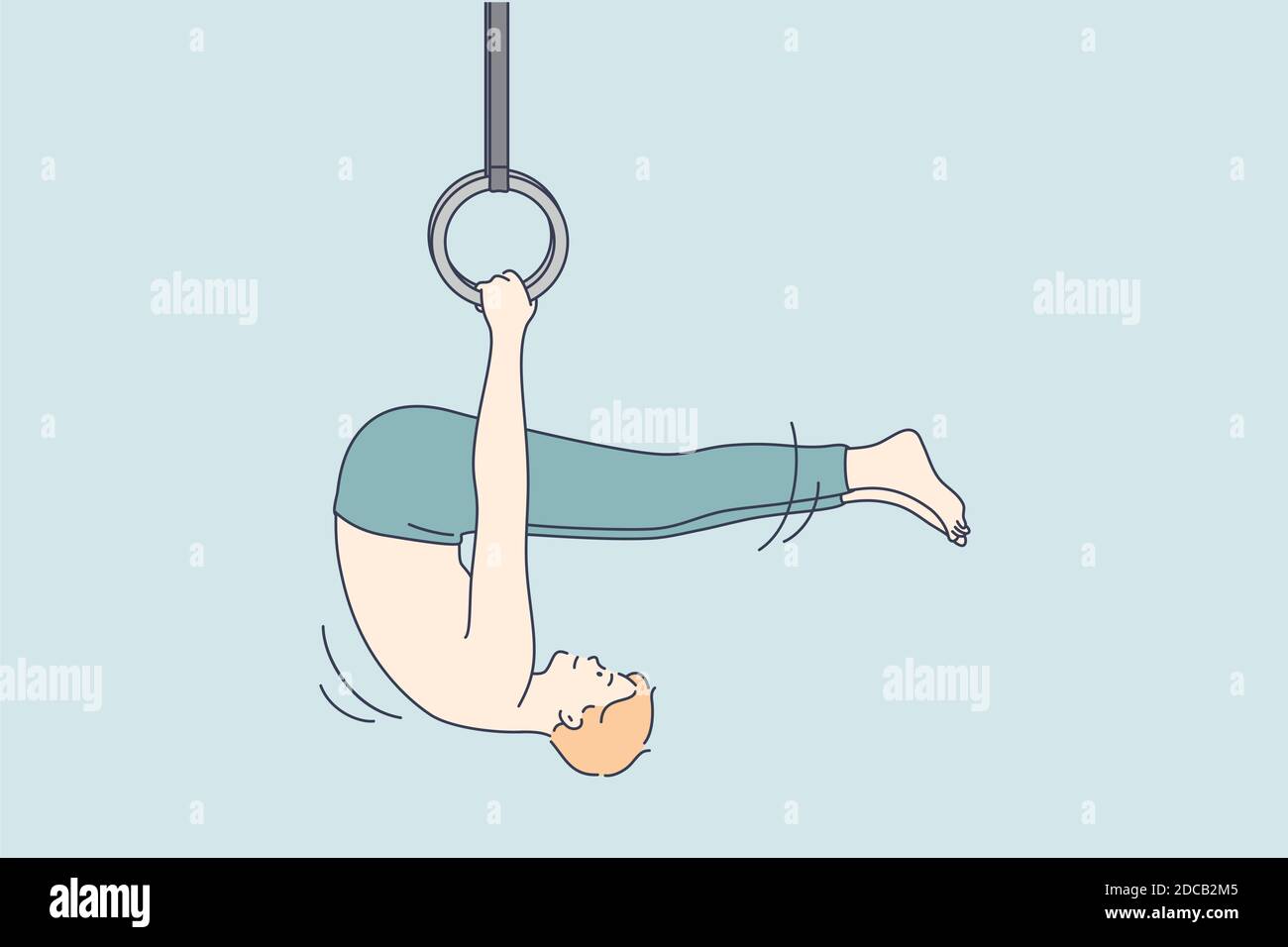 Gymnastics, sport, athletics, competition concept. Young sportive man ...