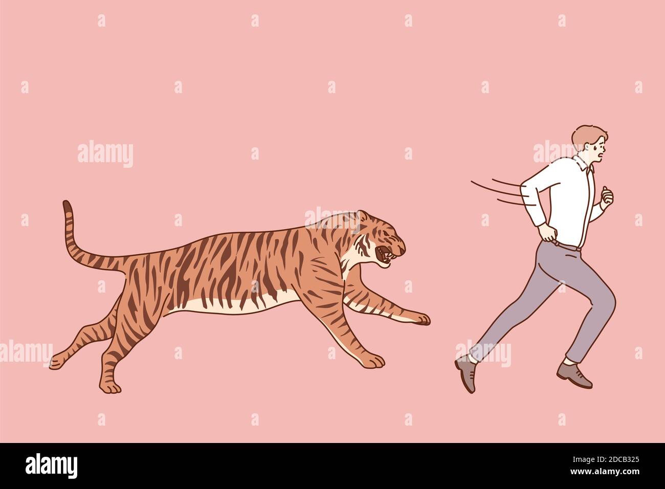 Business, mental stress, danger, panic concept. Young scared terrified ...