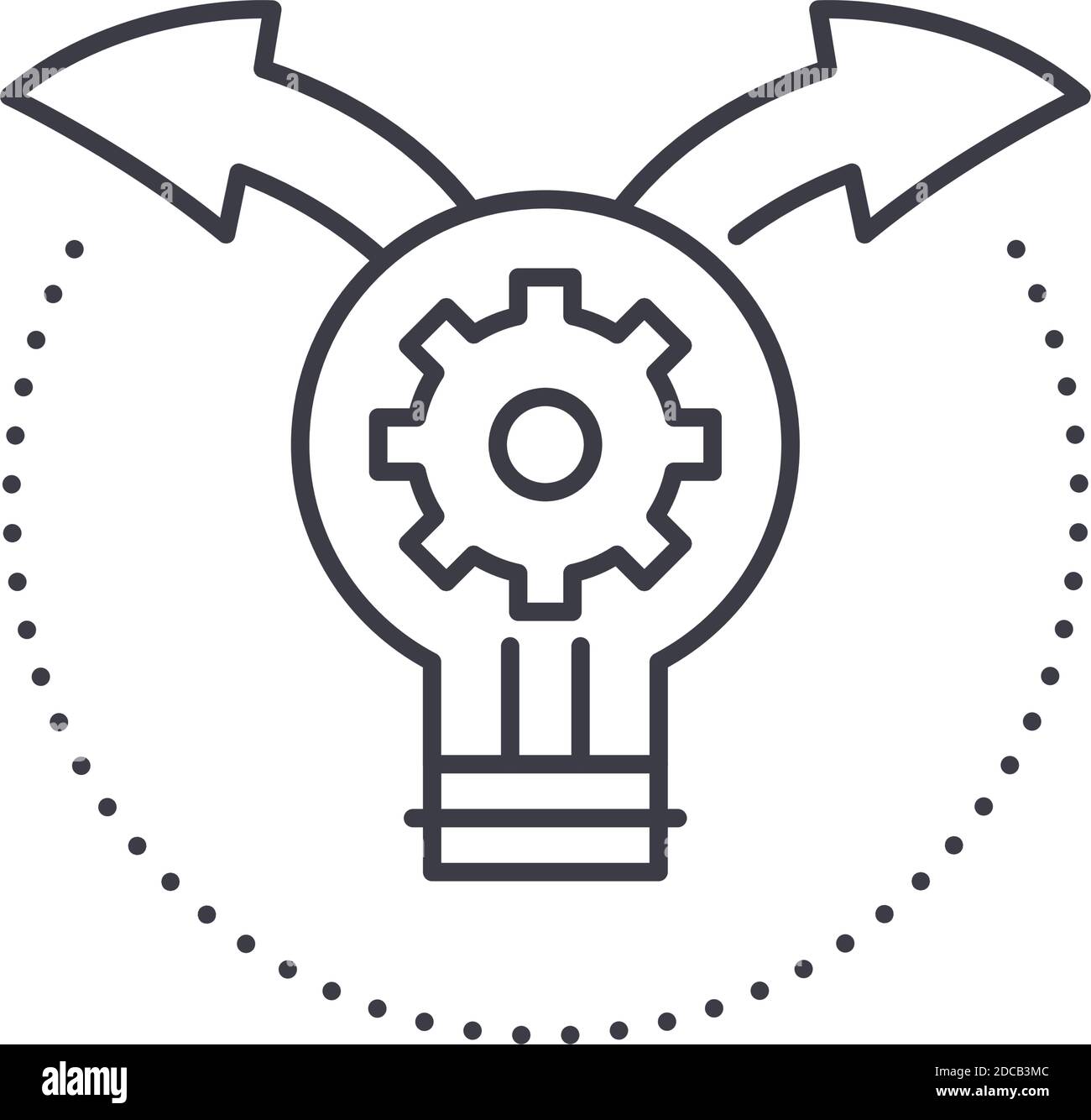 Development solutions icon, linear isolated illustration, thin line ...