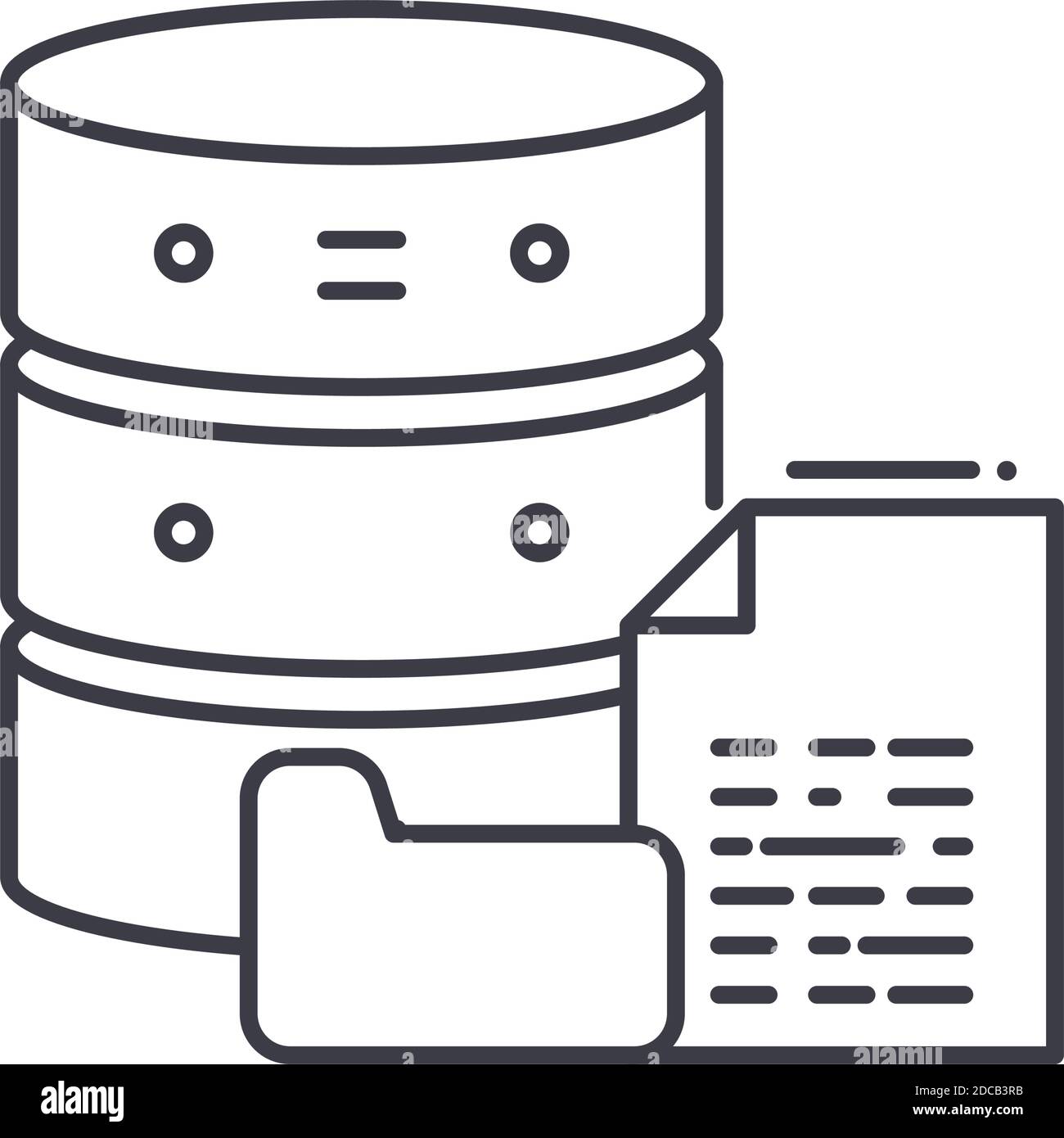 Database idea icon, linear isolated illustration, thin line vector, web design sign, outline ...