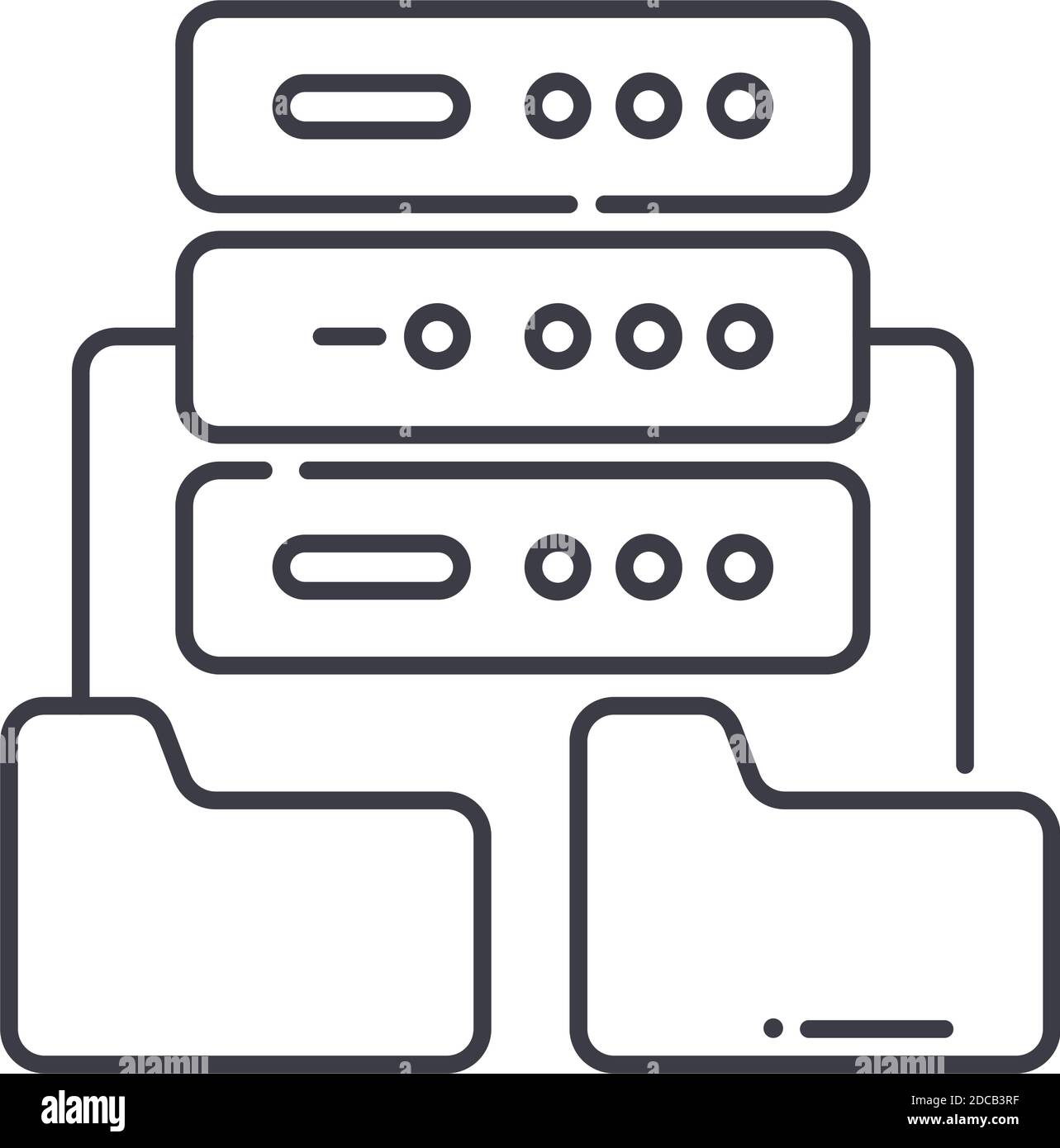 Database connection icon, linear isolated illustration, thin line ...