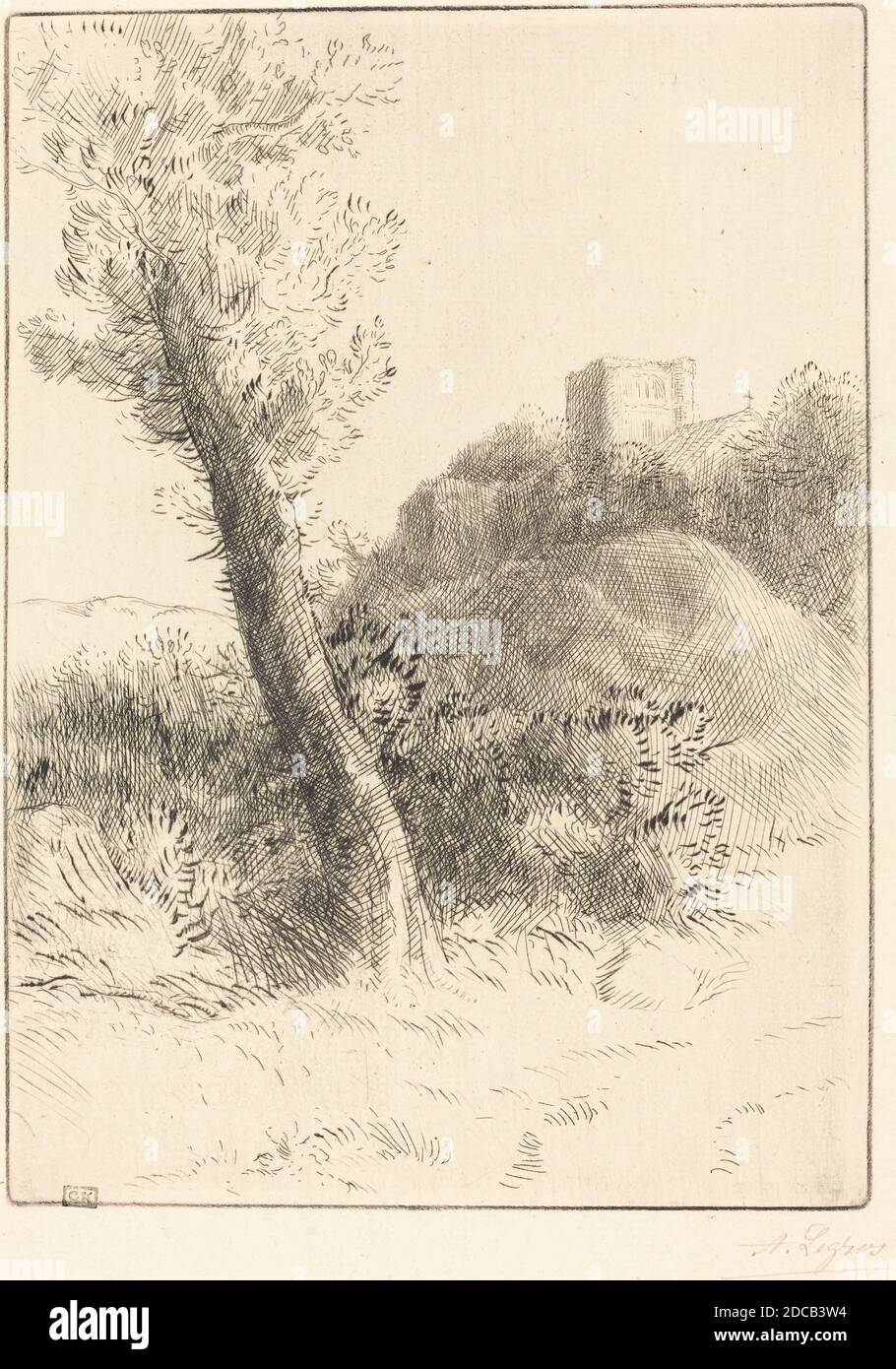 Alphonse Legros, (artist), French, 1837 - 1911, Landscape (Paysage ...