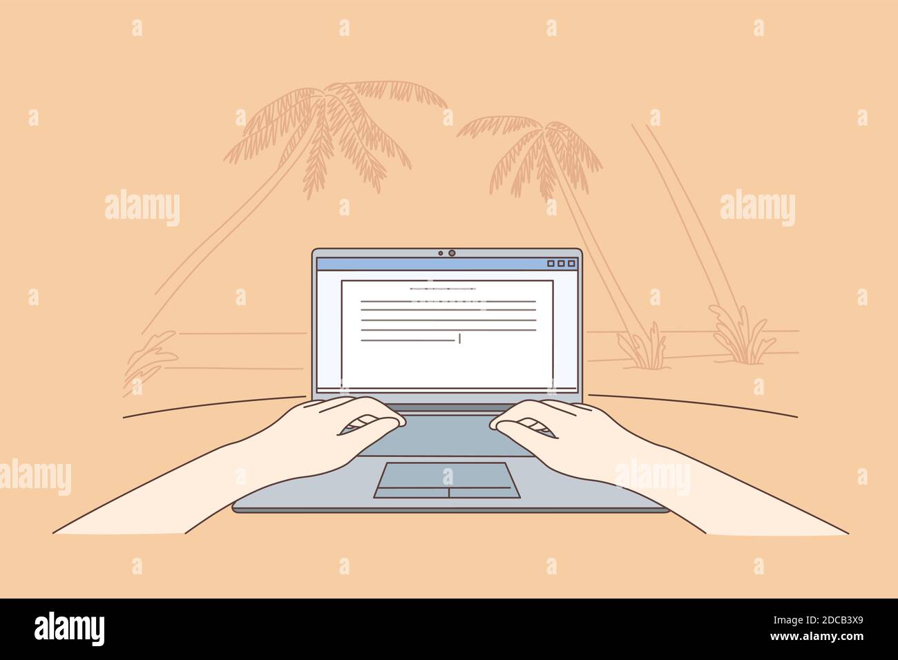 Remote work beach Stock Vector Images - Alamy