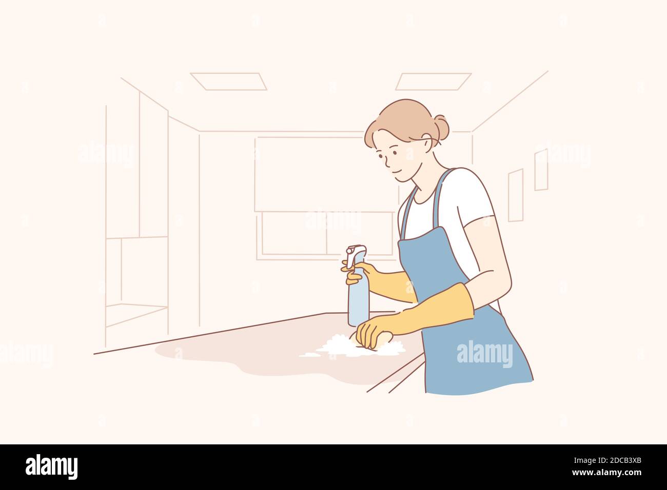 Clean Office Kitchen Cartoon