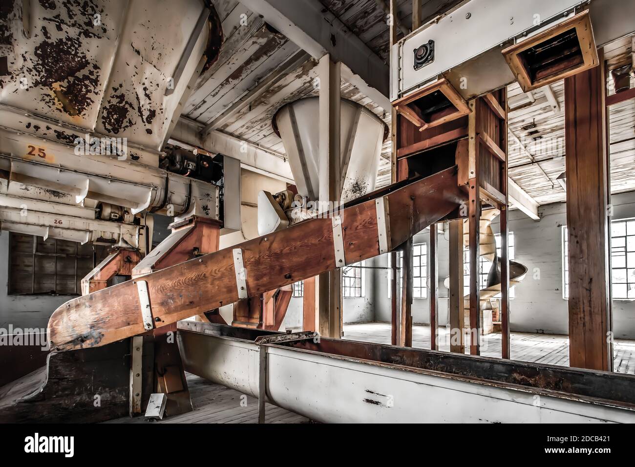 The old abandoned industrial warehouse and manufacturing space ...