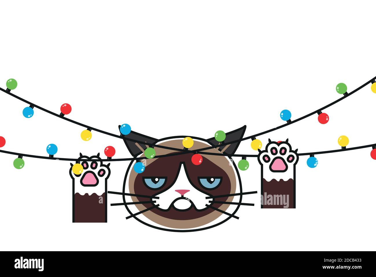 Christmas cat isolated on Stock Vector Images - Alamy