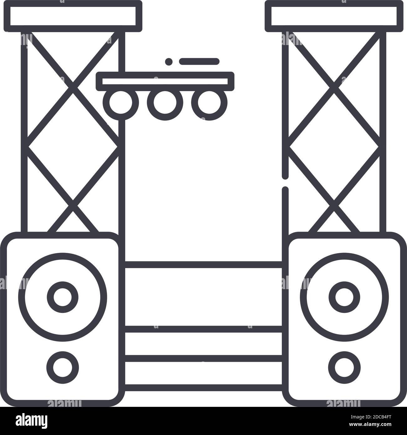 Digital concert recording icon, linear isolated illustration, thin line ...