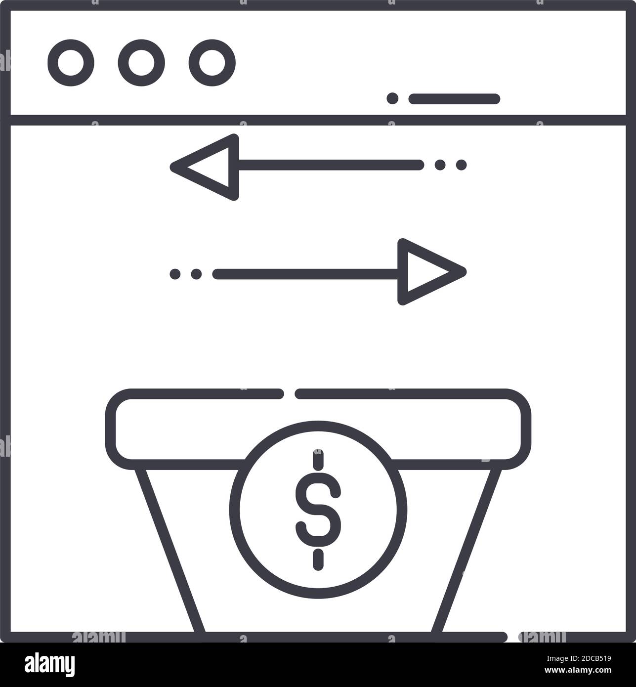 Data transaction icon, linear isolated illustration, thin line vector ...