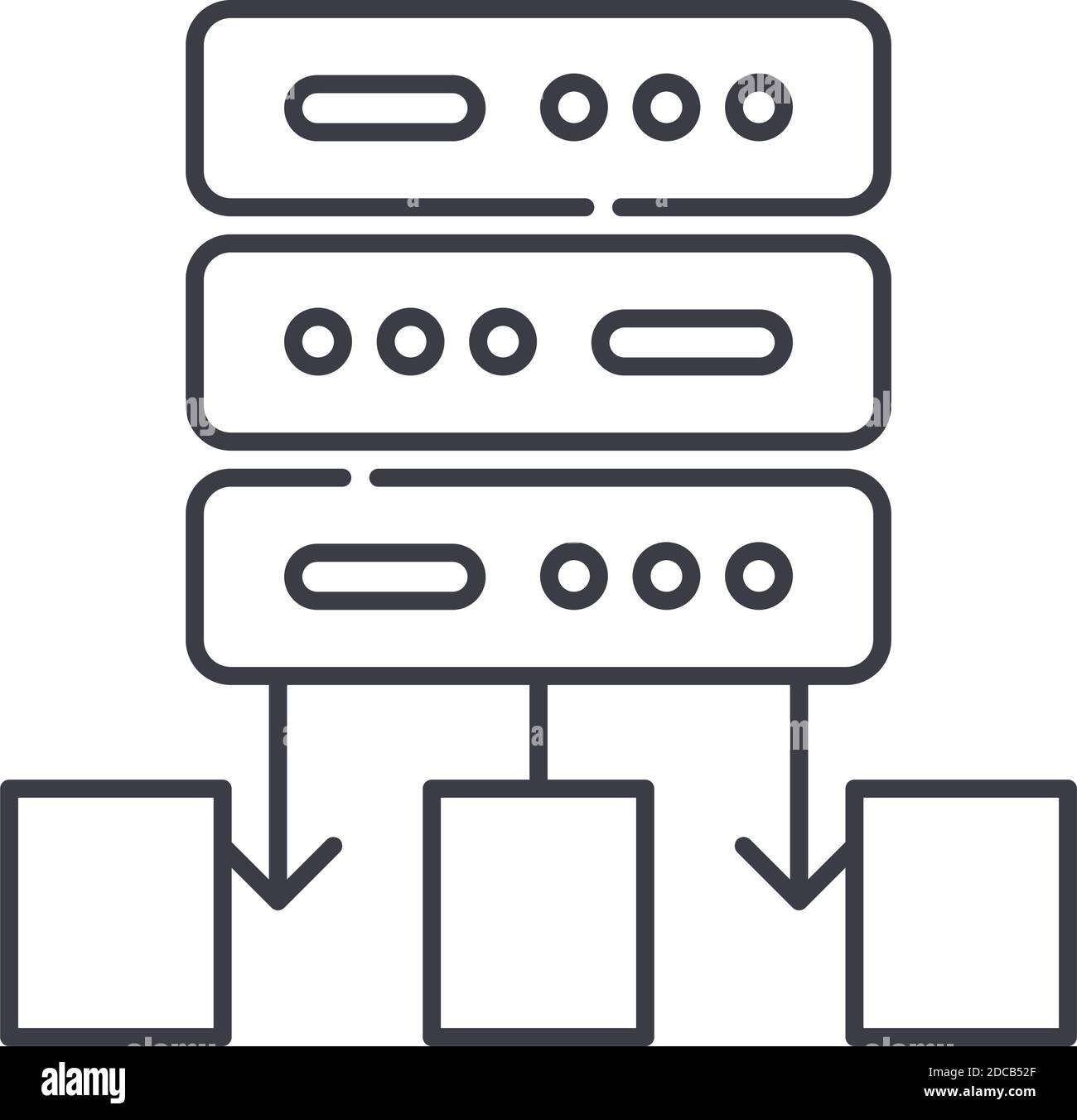Data source icon, linear isolated illustration, thin line vector, web ...