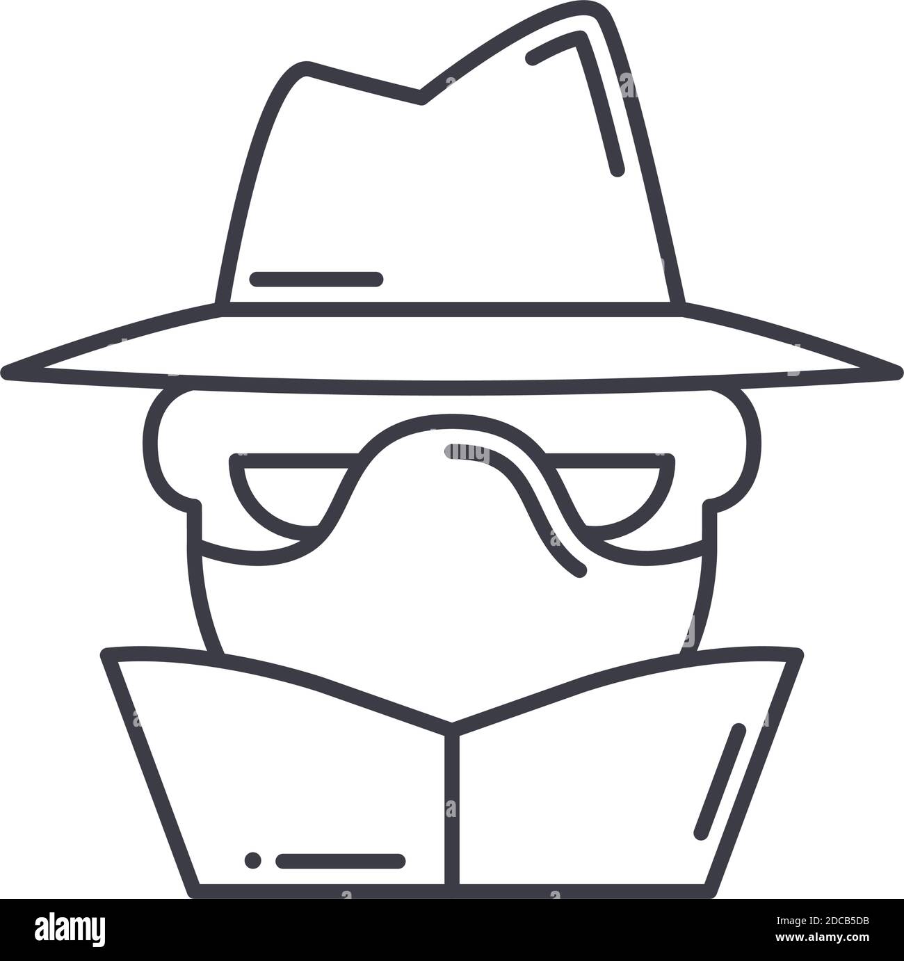 Detective mask icon, linear isolated illustration, thin line vector ...