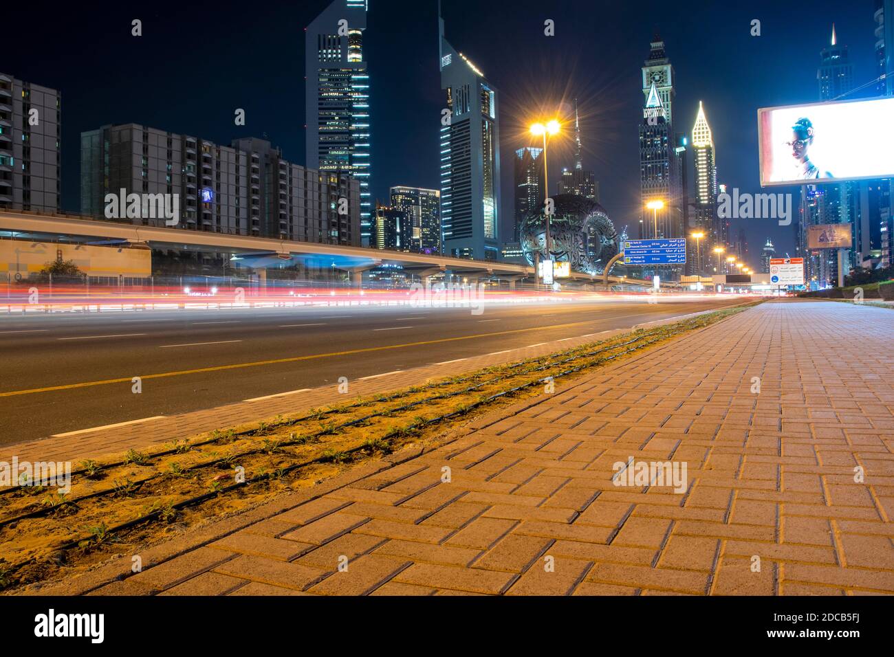 Main road of a United Arab Emirates, Shekh Zayed road. Shot taken in ...
